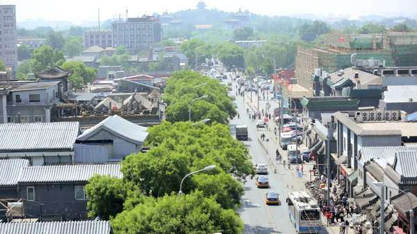 Beijing suburban street exterior buildings traffic China East Asia - HD ...