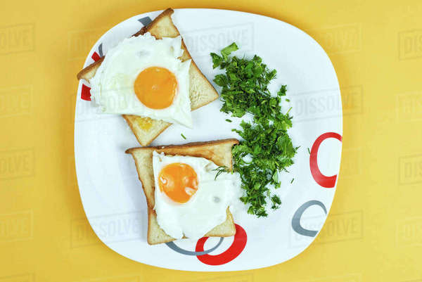 A balanced diet toasts for healthy lifestyle, in plate - Stock Photo ...