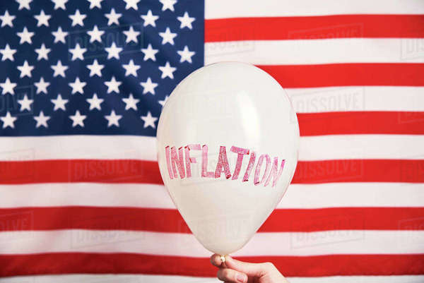 Economic crisis and inflation concept,Balloon with word inflation ...