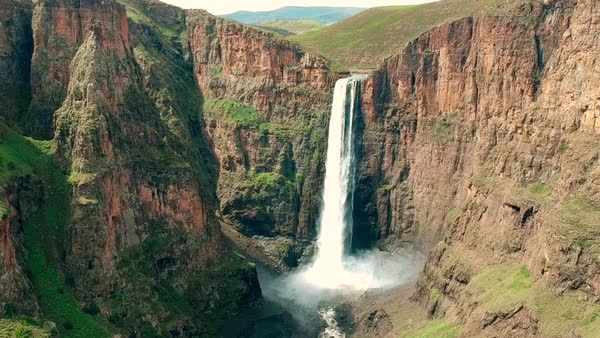 Maletsunyane Falls in Lesotho - Stock Video Footage - Dissolve