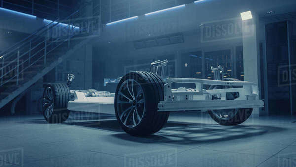 Concept of Authentic Electric Car Platform Chassis Prototype Standing ...