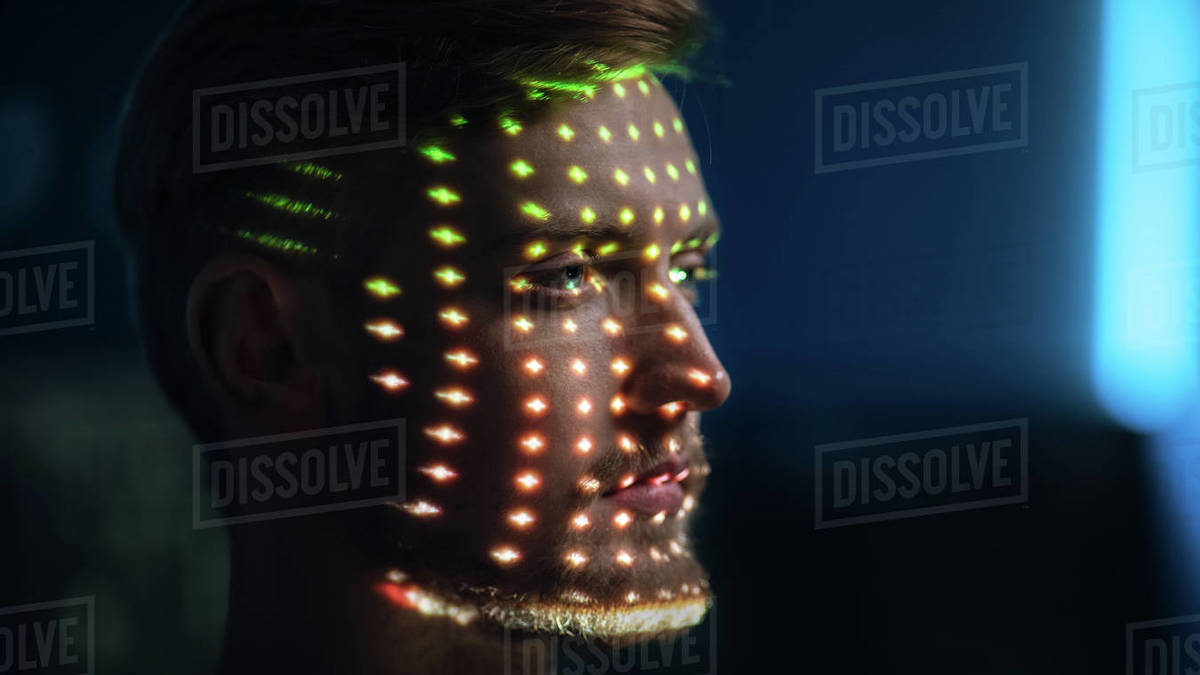 Handsome Young Caucasian Man is Identified by Biometric Facial ...