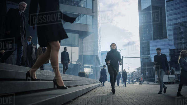 Office Managers and Business People Commute to Work in the Morning or ...