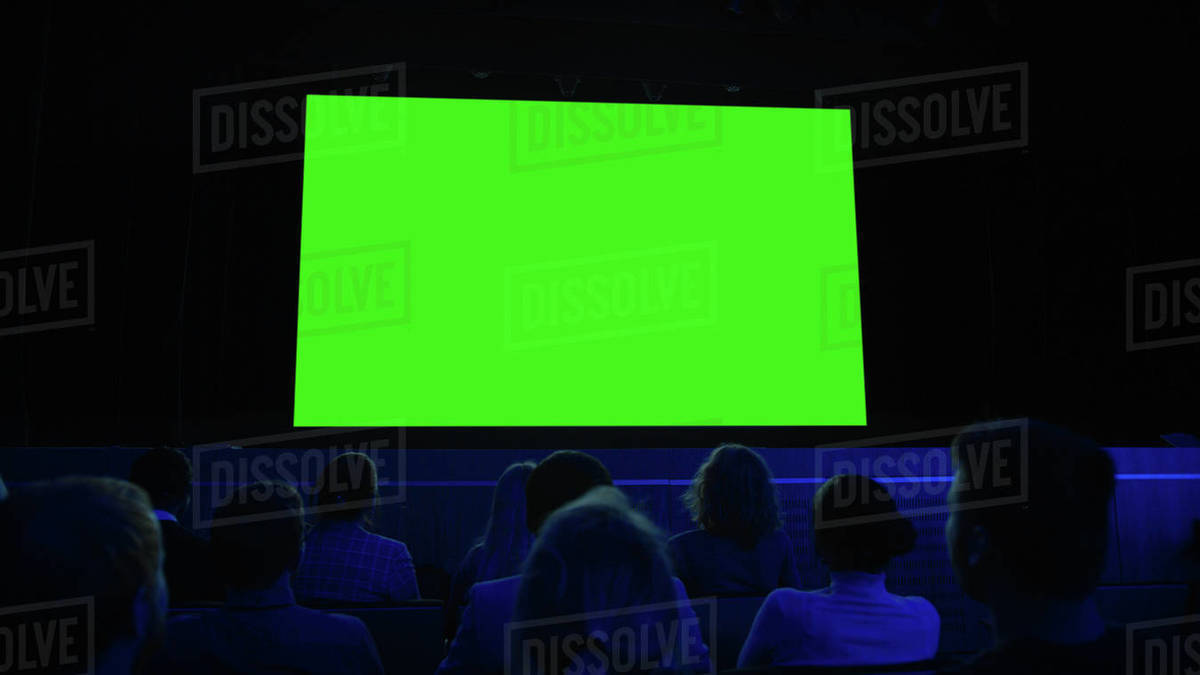 In the Movie Theater Captivated Audience Watching New Blockbuster Film ...