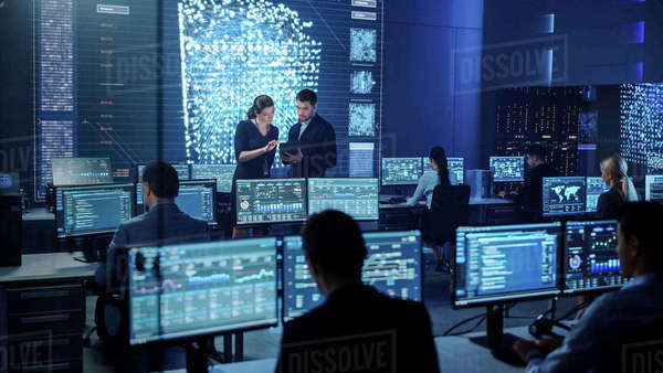 Project Manager and Computer Science Engineer Talking while Using A ...