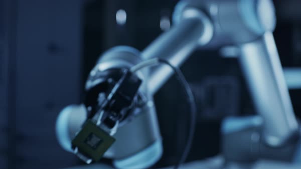 Futuristic Animation Concept: Modern Authentic Robot Arm Holding ...