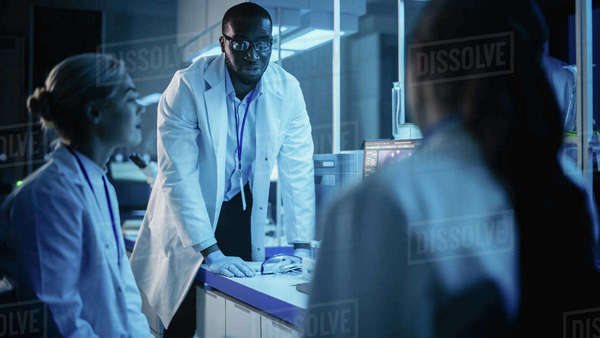 Medical Research Laboratory Meeting: Diverse Team of Scientists Discuss ...