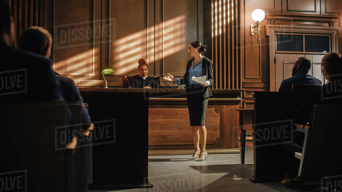 Female Prosecutor Presenting the Case - Stock Photo - Dissolve