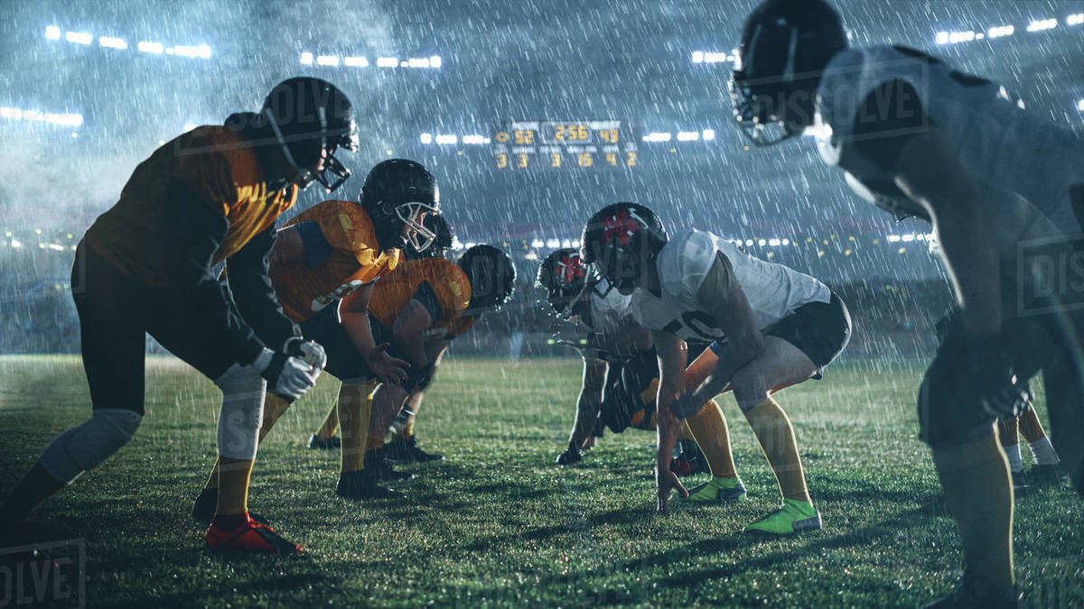 American Football Stadium Two Teams Face-off - Royalty-free Stock Photo ...