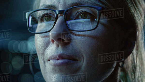 Close-up Portrait of Female Software Engineer Working on Computer ...