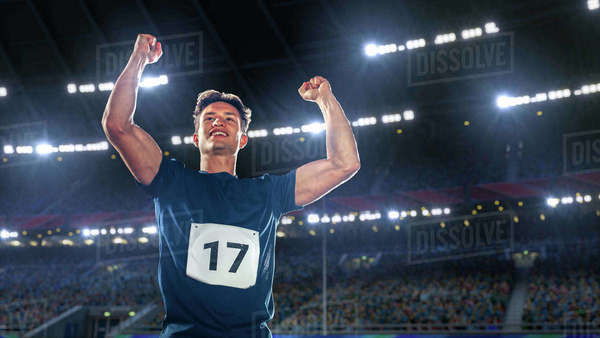 Professional athlete winning - Stock Photo - Dissolve