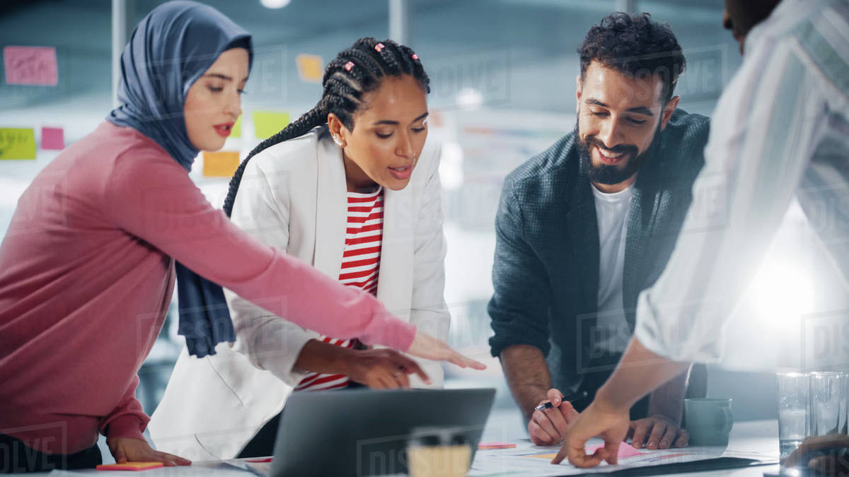 Diverse Team of Creative Entrepreneurs Talk - Royalty-free Stock Photo ...