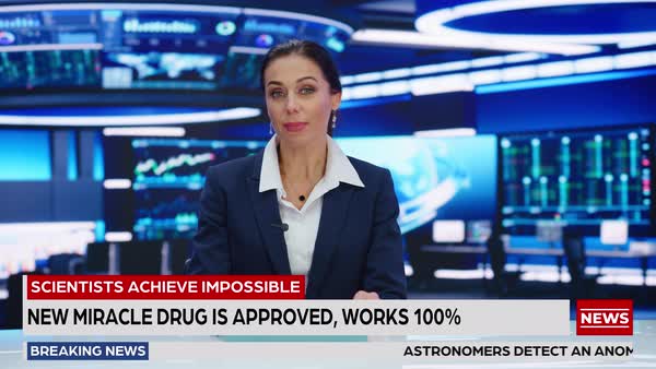 TV Live News Program: Presenter Reporting On the Events of the Day ...