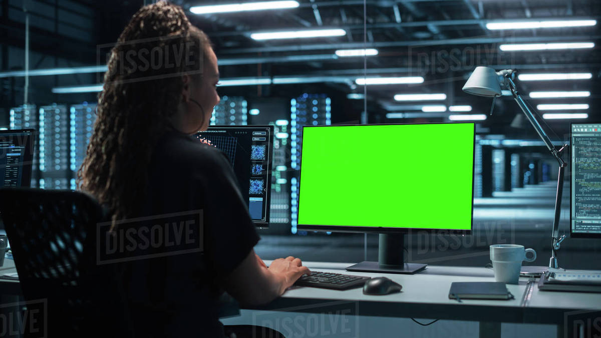 Hi-Tech AI Research Center African American Female IT Engineer Working ...