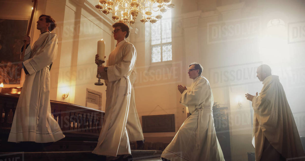 Liturgy in Grand Church: Majestic Procession Of Ministers, Priests ...