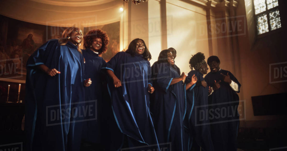 Black Christian Gospel Singers in Church Clapping and Stomping ...