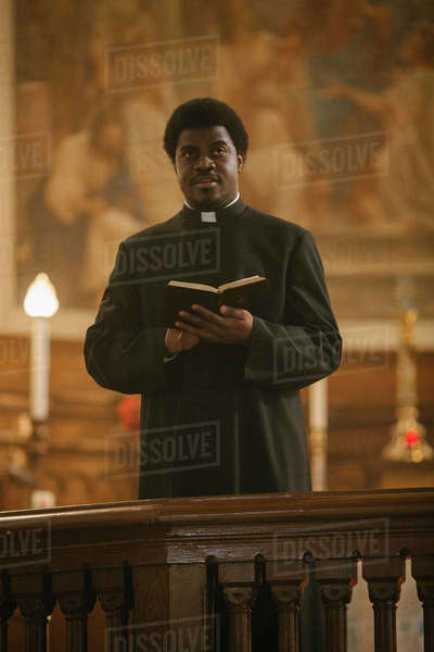 Service Sermon In Christian Church: Portrait of Minister Leading ...