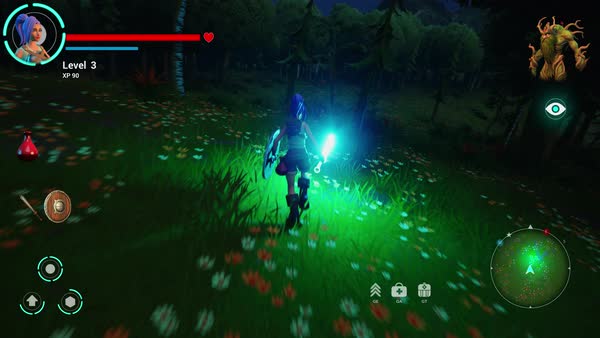 Night Video Game Mock-up: Playable Character in 3D Fantasy Role Playing ...