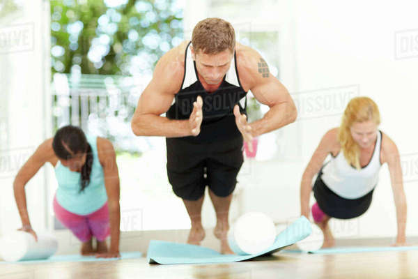 Man during fitness class - Royalty-free Stock Photo | Dissolve