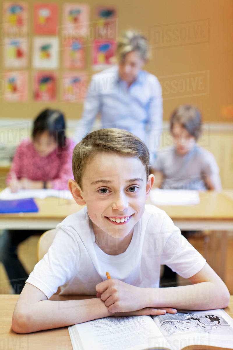 Boy in classroom - Royalty-free Stock Photo | Dissolve