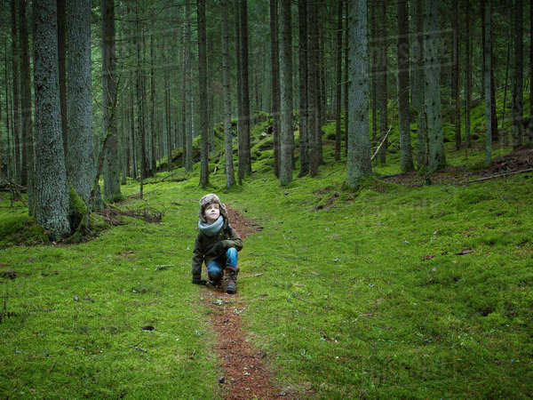 Boy in forest - Royalty-free Stock Photo | Dissolve