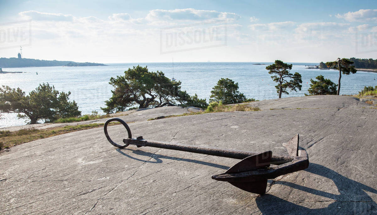 Anchor on rock - Royalty-free Stock Photo | Dissolve