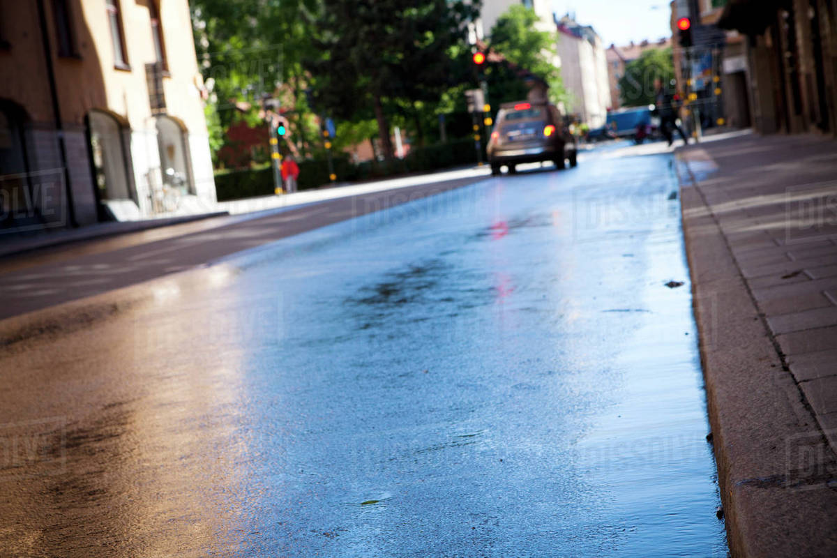 Wet street - Royalty-free Stock Photo | Dissolve