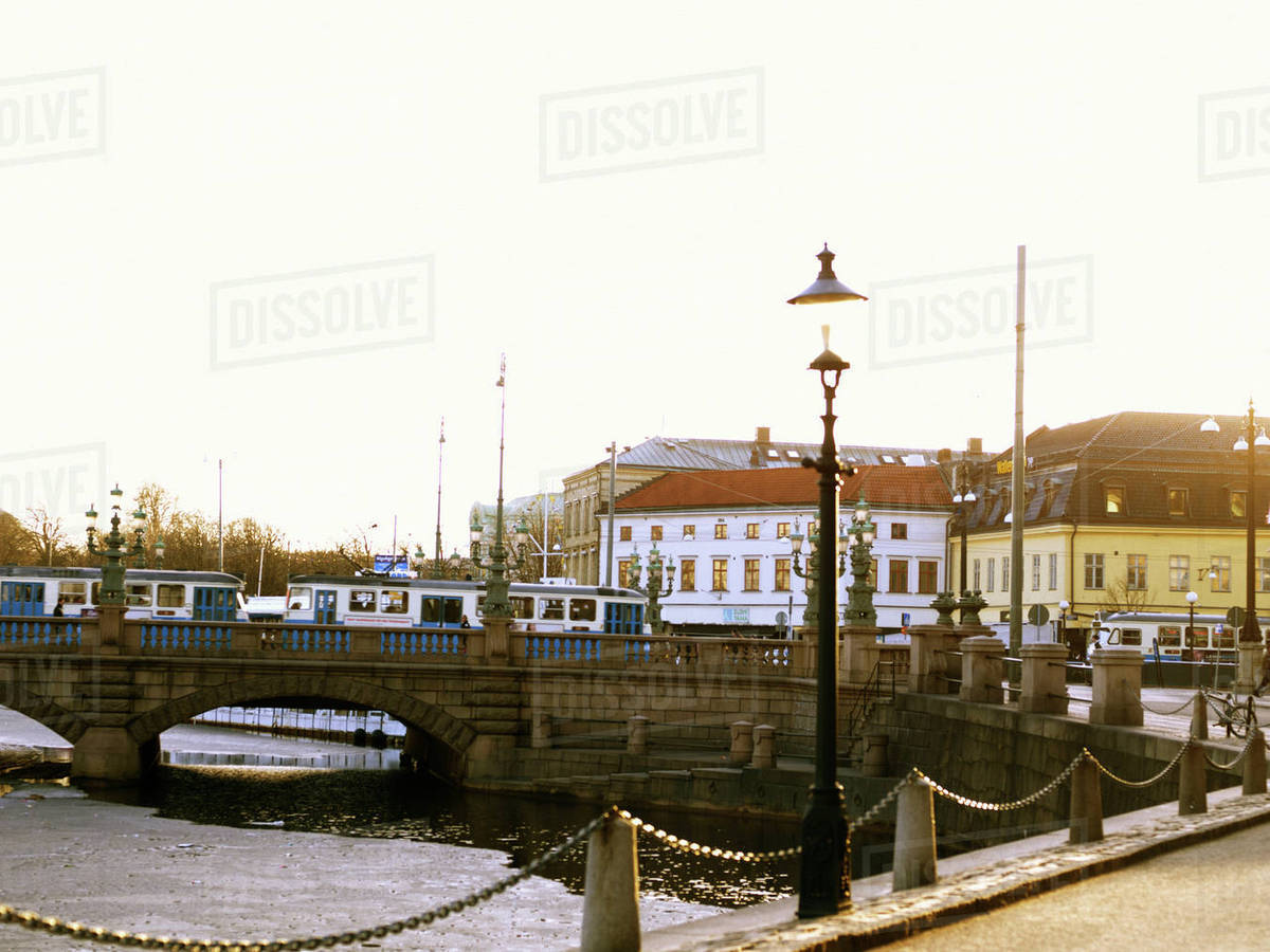 Tram on bridge - Stock Photo - Dissolve