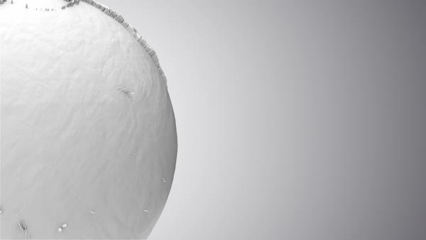 White 3d earth planet render with extruded continents, close up version ...