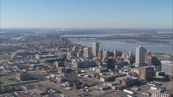 Memphis Skyline. A stunning overhead view of Memphis' downtown skyline ...