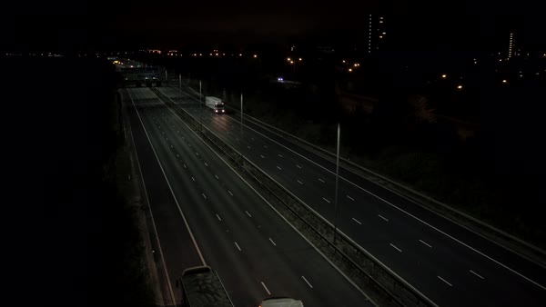 Workers repairing on motorway at night - 4K Royalty-free Stock Video ...