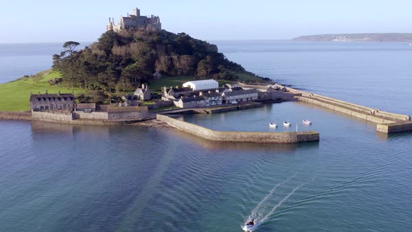 The Picturesque St Michael's Mount a Tidal Island in Cornwall UK - 4K ...