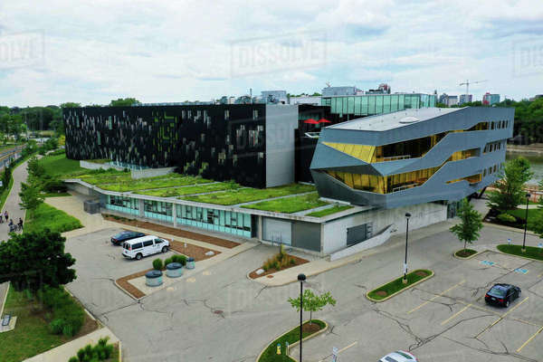 An aerial of the Perimeter Institute for Theoretical Physics in ...