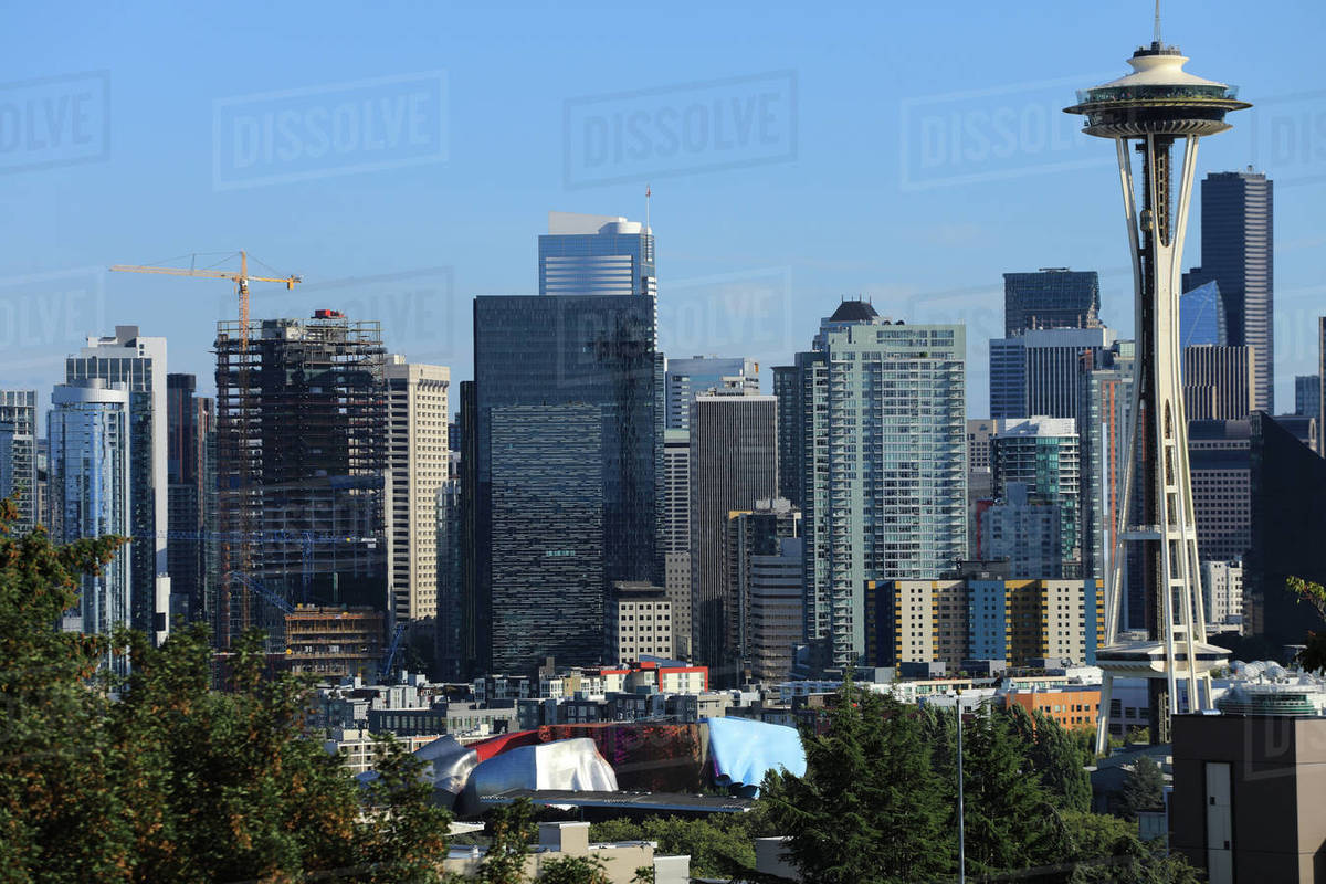 A Seattle, Washington cityscape on clear day - Royalty-free Stock Photo ...