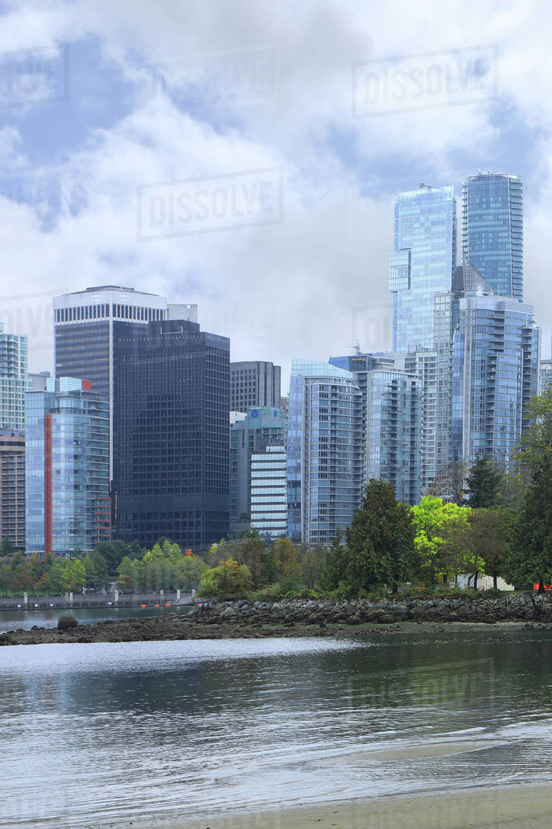 A Vertical view of the Vancouver, Canada skyline - Royalty-free Stock ...