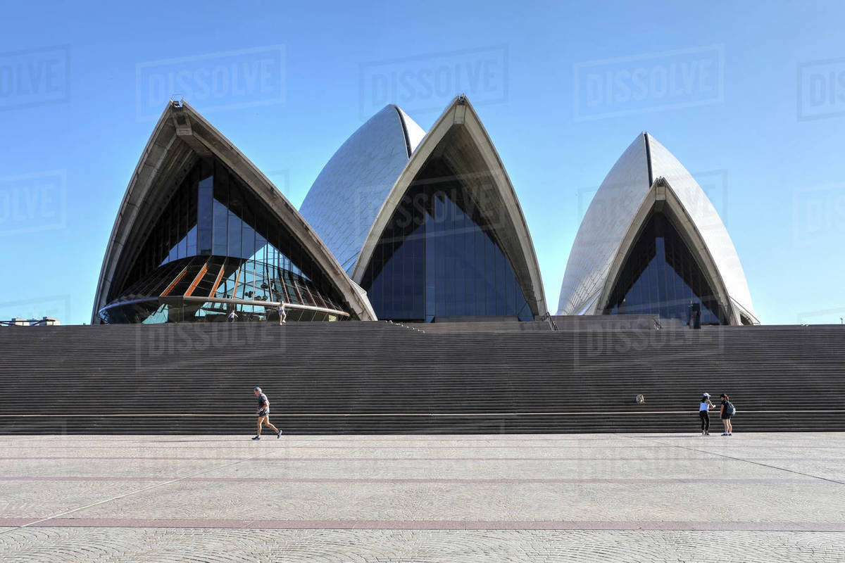 Front view of the Sydney Opera House in Australia - Stock Photo - Dissolve