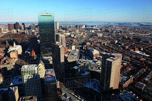 An aerial view of Boston city center, Massachusetts - Royalty-free ...