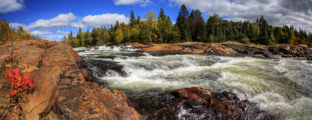 A Panorama of Bell's Falls in Ontario, Canada - Stock Photo - Dissolve