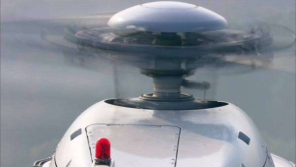 Close-up shot of the rotor of a helicopter - Stock Video Footage - Dissolve