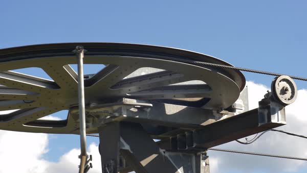 Cable Car Lifting Wheel Mechanism - Stock Video Footage - Dissolve