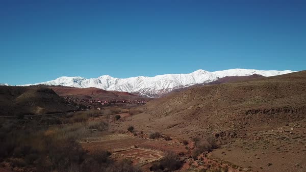 Aerial landscape of Atlas Mountains in Morocco, Africa, 4k - 4K Royalty ...