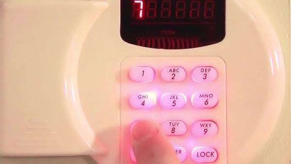 Safe combination numeric keypad with red buttons - Stock Video Footage ...