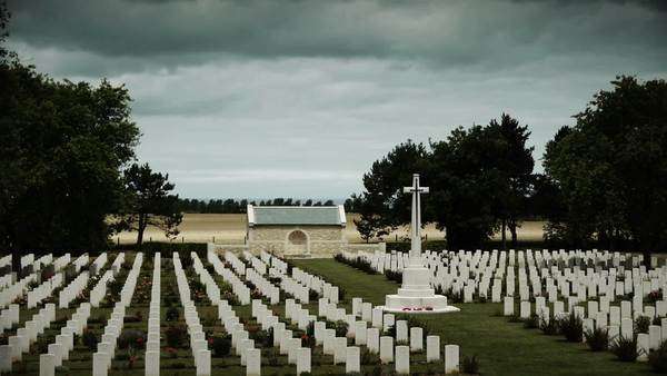 A memorial cemetery of Canadian soldiers of world war II. The graveyard ...