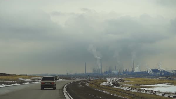 TEMIRTAU, KAZAKHSTAN - March 15, 2016: Karaganda Metallurgical Plant ...