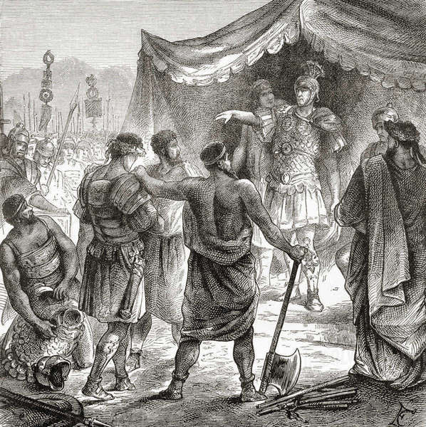 Roman consul Titus Manlius Torquatus condemning his son to death for ...