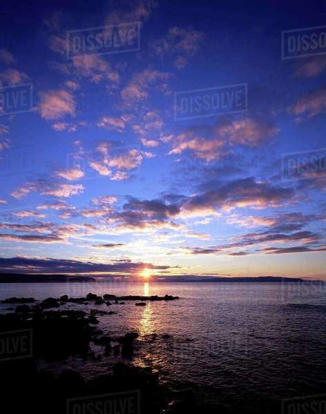 Sunset Over The Sea, Portstewart, County Londonderry, Northern Ireland ...