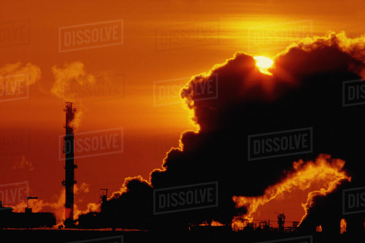 Oil Refinery - Stock Photo - Dissolve
