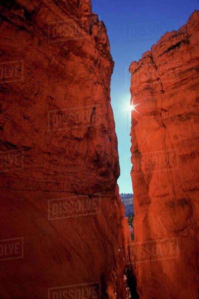 Narrow Gap Between Two Outcrops Of Red Rock - Royalty-free Stock Photo ...