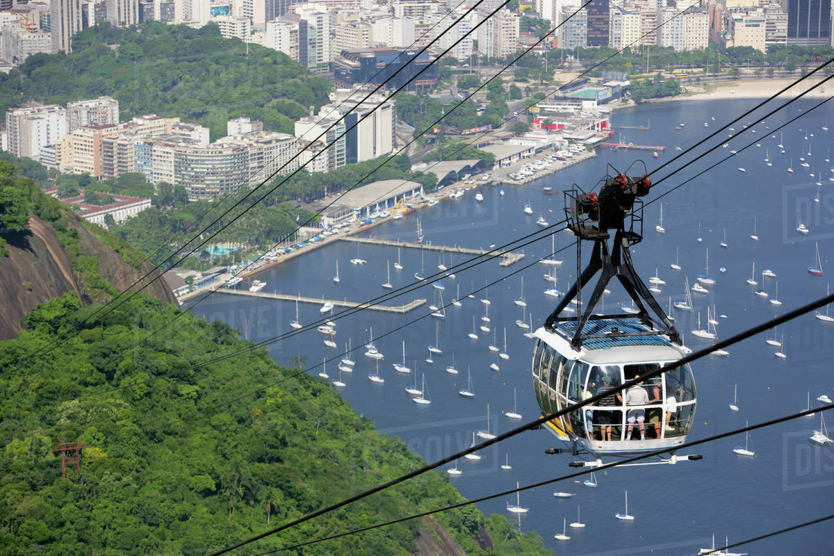 View From Sugar Loaf Mountain Of Cable Car, Rio De Janeiro,Brazil ...