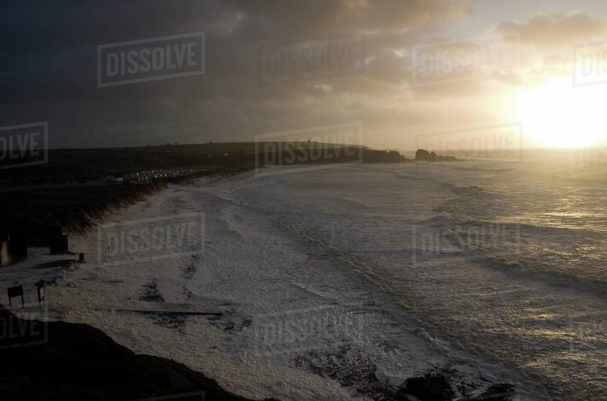 Stormy Seas, Bunmahon Cove, Co Waterford, Ireland - Stock Photo - Dissolve